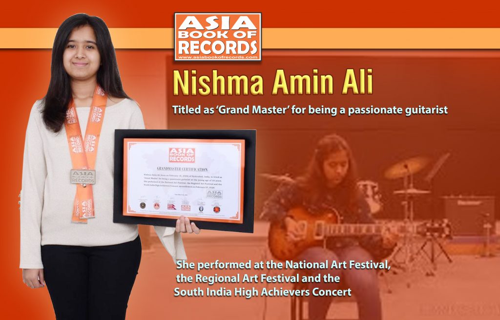 GRAND MASTER – NISHMA AMIN ALI - Asia Book of Records
