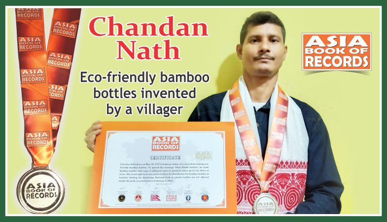 Eco-friendly bamboo bottles invented by a villager - Asia Book of Records