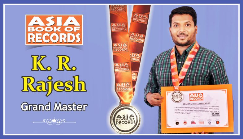 Grand Master – K. R. Rajesh - Asia Book of Records