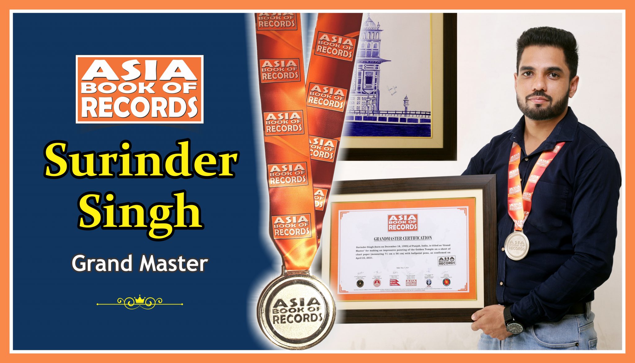 Grand Master – Surinder Singh - Asia Book of Records