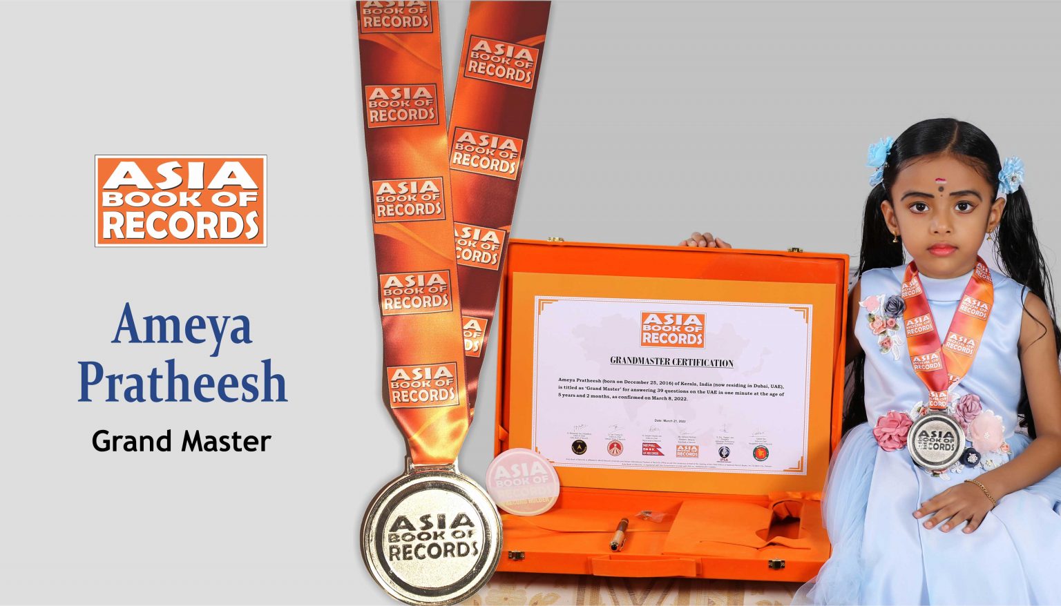 Grand Master – Ameya Pratheesh - Asia Book of Records