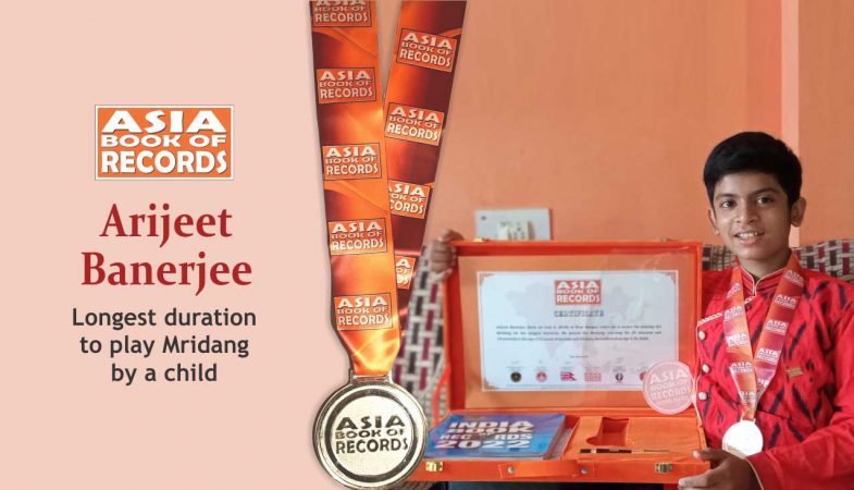 Longest duration to play Mridang by a child - Asia Book of Records