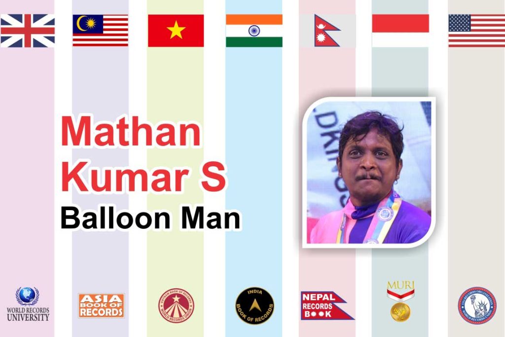 Balloon man Mathan Kumar S - Asia Book of Records