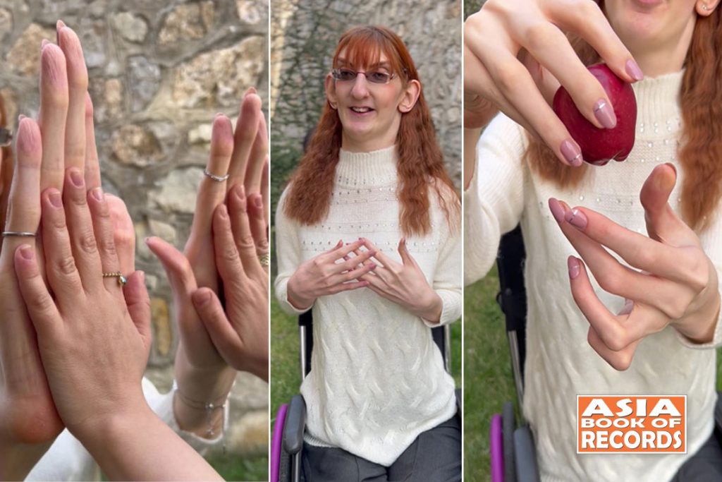 Largest hands of a female - Asia Book of Records