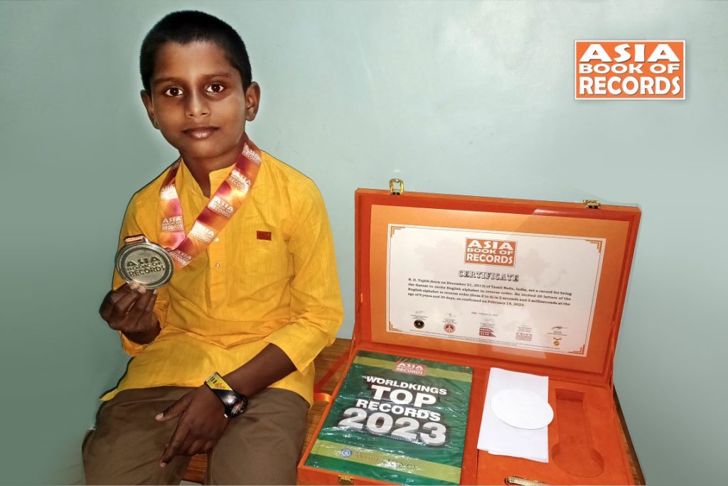 Fastest child to recite English alphabet in reverse order - Asia Book ...