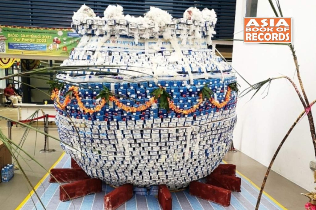 Largest sculpture of milk cartons - Asia Book of Records