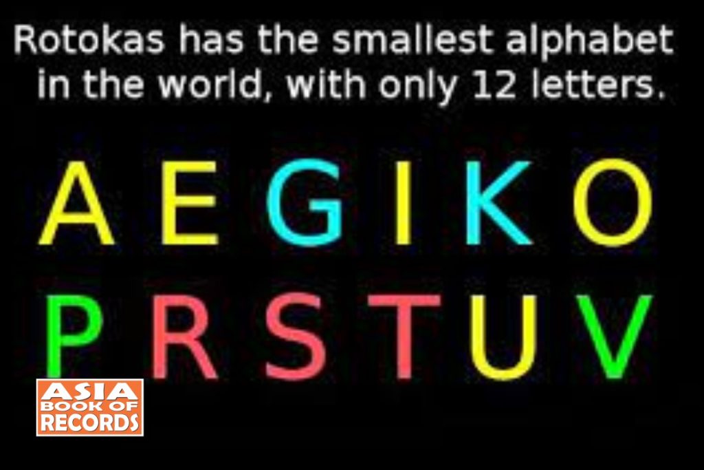 Shortest language alphabet - Asia Book of Records