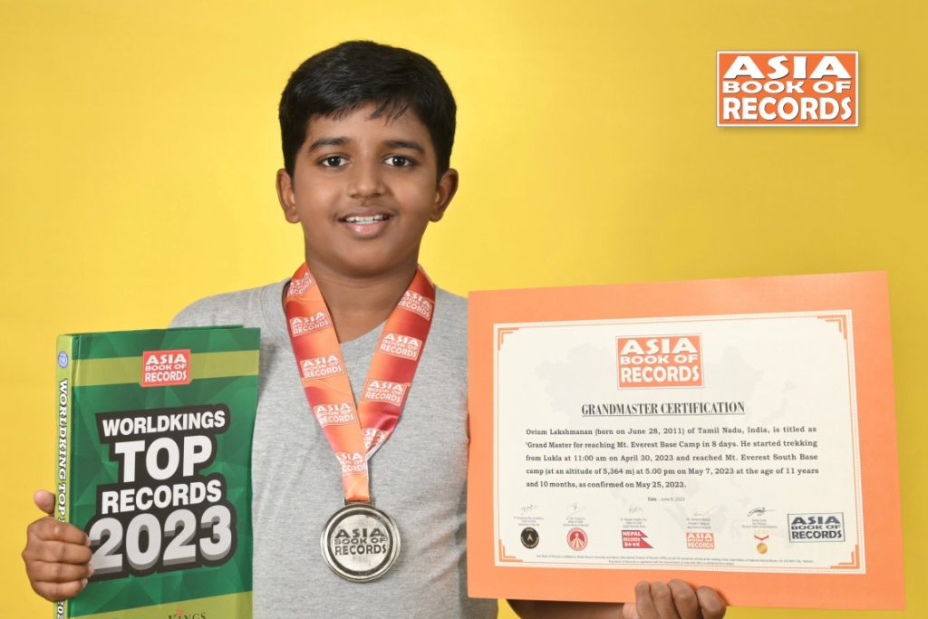 Grand Master- Ovium Lakshmanan - Asia Book of Records