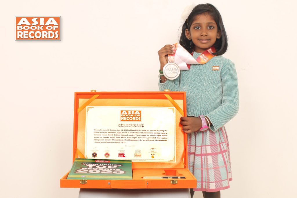 Fastest to recite Melakarta ragas by a kid - Asia Book of Records