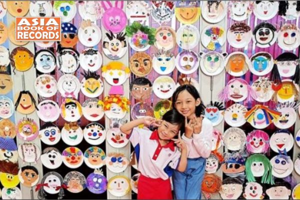 Biggest display of paper plate faces - Asia Book of Records