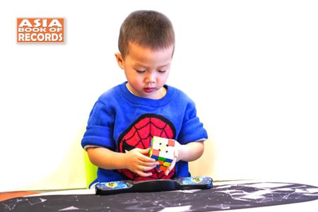 Youngest kid to solve a 3x3x3 Rubik’s Cube - Asia Book of Records