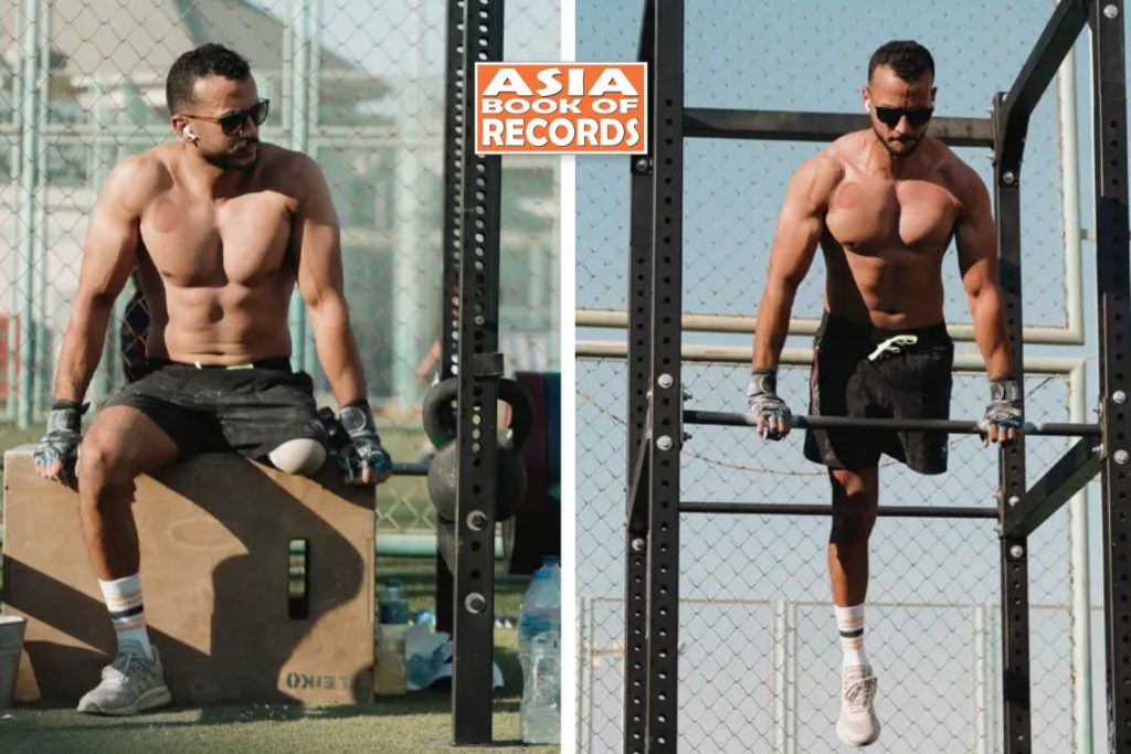 Maximum muscle-ups in one hour by a leg-amputee - Asia Book of Records